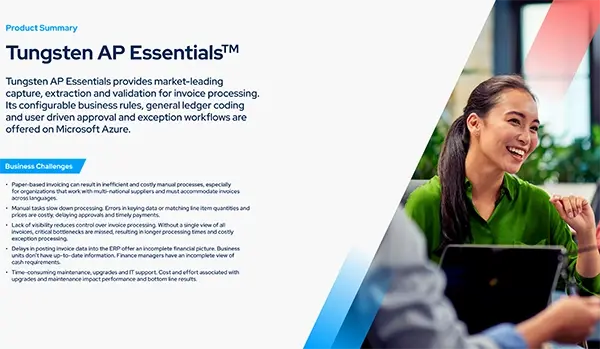 Tungsten AP Essentials - Invoice Automation in the Cloud | Genus Technologies